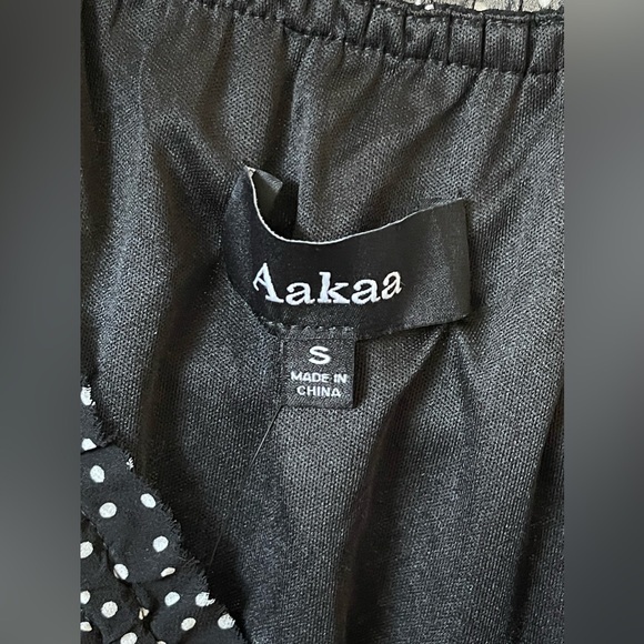 Aakaa | Dresses | Nwt Aakaa Polka Dot Black And White Ruffle Dress ...